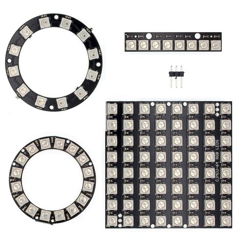 ws2812 module 8 bit 12 bit 16 bit 64 bit 5050 rgb led full color built