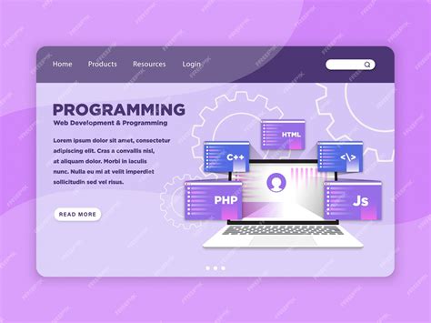 Premium Vector Programming Landing Page Template