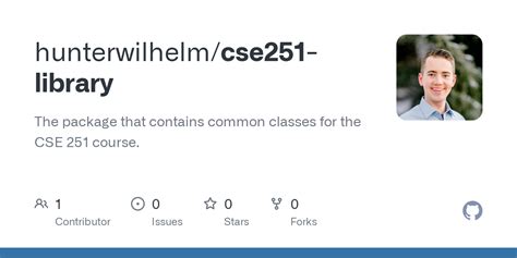 Github Hunterwilhelmcse251 Library The Package That Contains Common Classes For The Cse 251