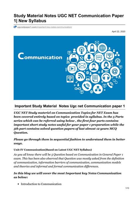 SOLUTION Ugc Net Communication Paper 1 New Syllabus Part 1 Studypool