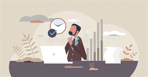 Time Management With Schedule For Busy Work Productivity Tiny Person