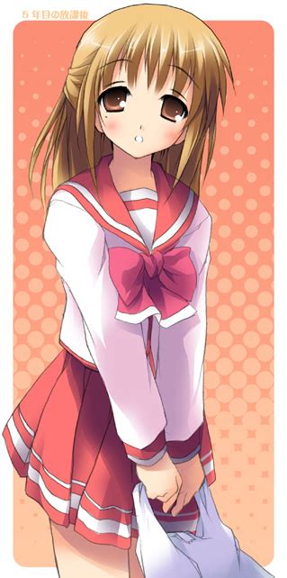 Kantoku Kaoruko To Heart 2 To Heart Series To Heart 2 00s 1girl Bag Blush Bow Brown