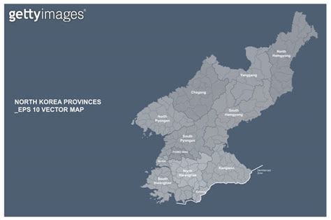 North Korea Map North Korea Provinces Named Vector Map Detailed