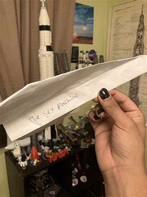 Paper Airplane Labeled “the Sex Machine” I Found In A Puddle Around My High School It Lives In