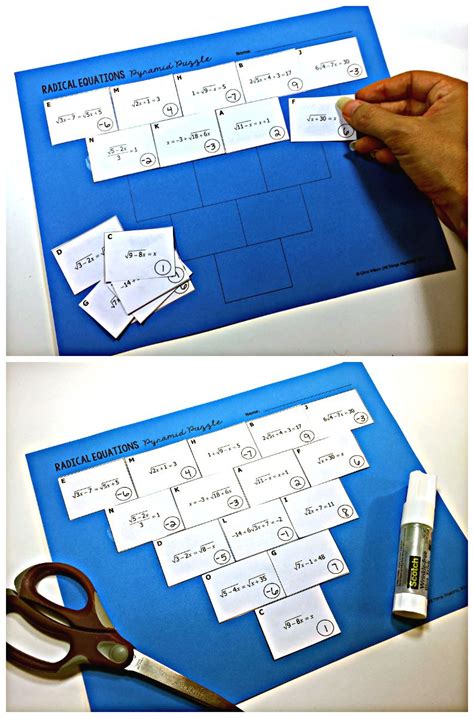 Radical Equations Pyramid Sum Puzzle Radical Equations Algebra