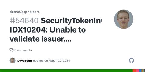 Securitytokeninvalidissuerexception Idx10204 Unable To Validate Issuer Validationparameters
