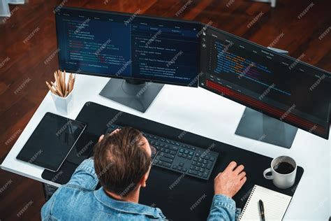 Premium Photo It Developer Analyzing Code Online Software Development