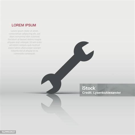 플랫 스타일의 렌치 아이콘 흰색 격리 된 배경에 스패너 키 벡터 그림입니다 수리 장비 비즈니스 개념 강철에 대한 스톡 벡터 아트