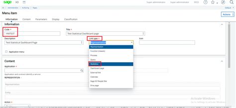 How To Create Dashboard Using Statistical Parameters In Sage X3 V12