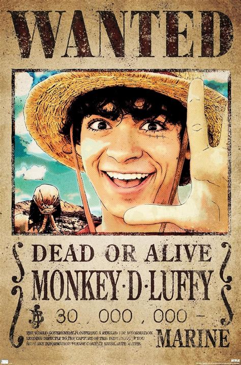 Netflix One Piece Luffy Wanted Wall Poster 22 4l X 14