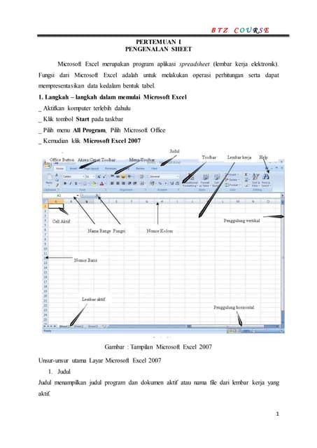Pengenalan Tentang Microsoft Excel Bagi Pemula Ppt