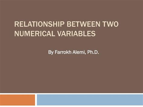 Ppt Understanding The Relationship Between Two Numerical Variables Powerpoint Presentation
