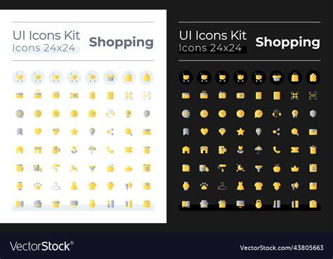 shopping flat gradient color ui icons set vector image