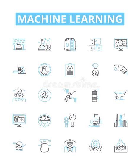 Machine Learning Vector Line Icons Set Machine Learning Artificial Intelligence Algorithm