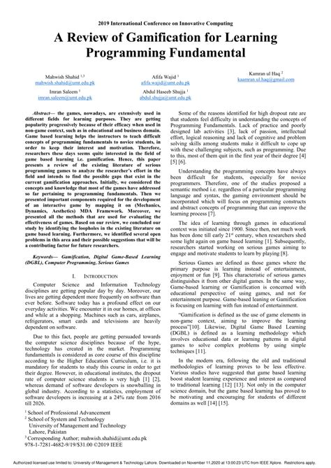 Pdf A Review Of Gamification For Learning Programming Fundamental