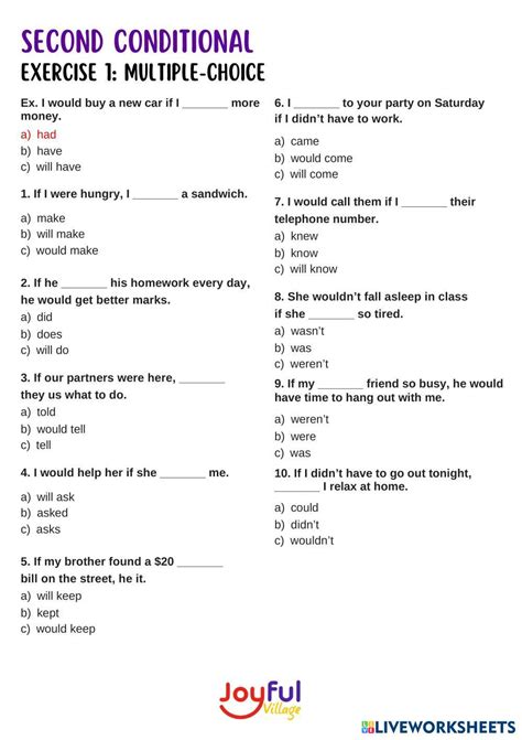Joyful Village Second Conditional 7415989