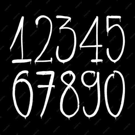 Premium Vector Graffiti Numbers Set Of Numbers In The Style Of