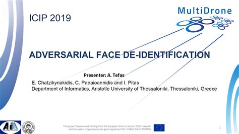 Presentation Of Paper Adversarial Face De Identification” At 26th Ieee