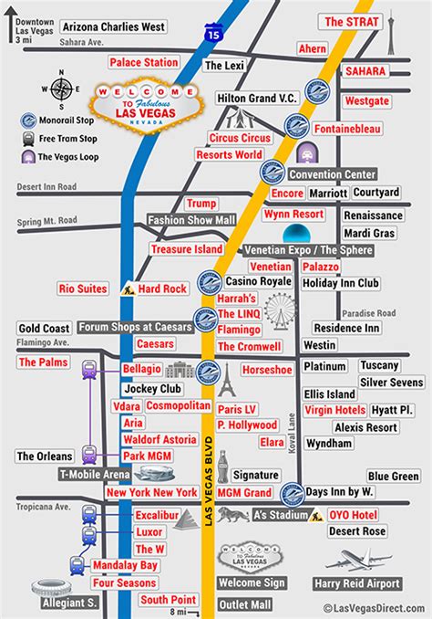 Las Vegas Strip Map 2026 Las Vegas Direct