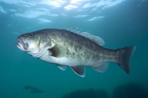 Premium Ai Image A Large Black Cod Swimming In The Water