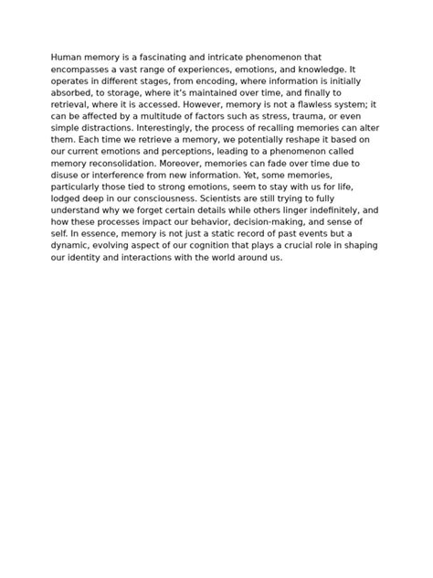 The Complexity Of Human Memory Done Pdf