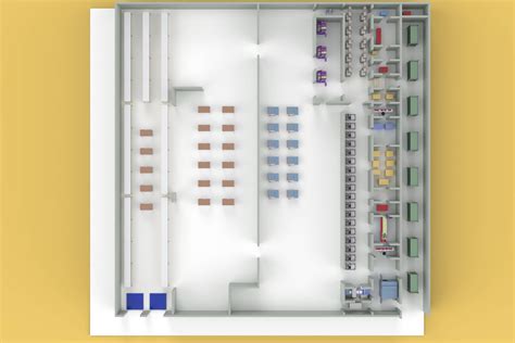 Assembling Workshop Factory Industrial Floor Plan Production 3d Model