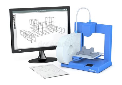 3d Printer From Sketch To Prototype Stock Illustration Illustration