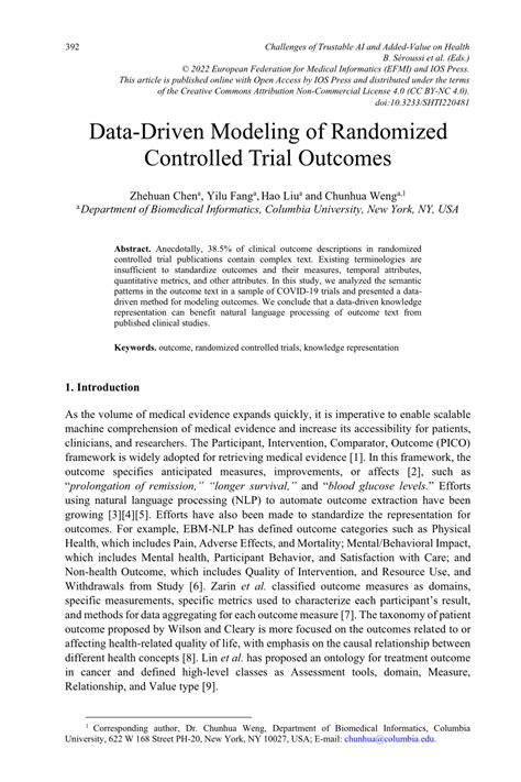 Pdf Data Driven Modeling Of Randomized Controlled Trial Outcomes