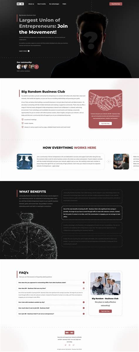 Aesthetic And Functional Web Design For A Business Club Web Design