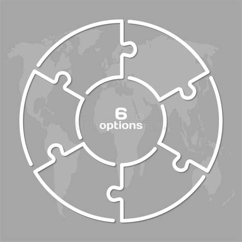Circle Diagram Infographic In 6 Steps Or Options Stock Vector