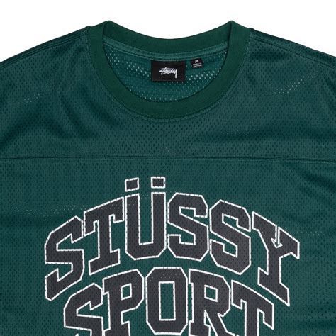Stüssy Mens Sport Mesh Football Jersey Green Dsmny E Shop