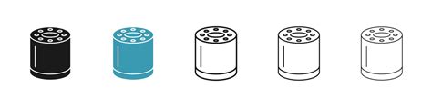 Oil Filter Icon Set Car Engine Fuel Filtration Vector Image