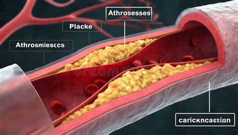 A Cross Sectional View Of An Artery With Progressive Plaque Buildup Representing