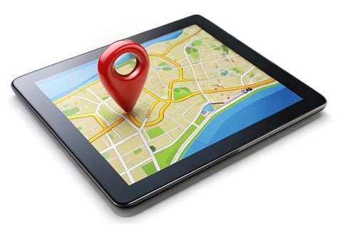 Gps Map Navigation And Pin Pointer On Digital Tablet Premium Ai