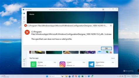 Fix Specified User Does Not Have A Valid Profile App Error In Windows