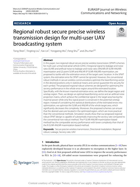 Pdf Regional Robust Secure Precise Wireless Transmission Design For