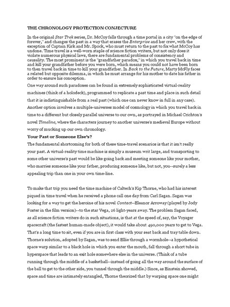 The Chronology Protection Conjecture Pdf Physical Cosmology Mathematical Physics