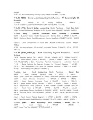 Sap Fi Important Table List DOC