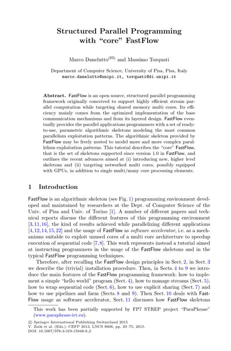 pdf structured parallel programming with “core” fastflow