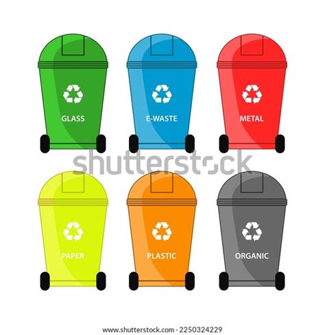 Set Bins Types Garbage Classification Illustration Stock Vector