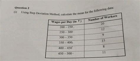 Question 2 I Using Step Deviation Method Studyx