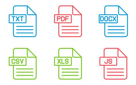 File Types Icon Pack Color Outline SVG Icons