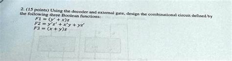 Solved Help And Thanks A Lot The Following Three Boolean Functions 2
