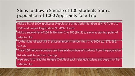 Statistics How To Draw A Simple Random Sample Using Excel Sk1 Pptx