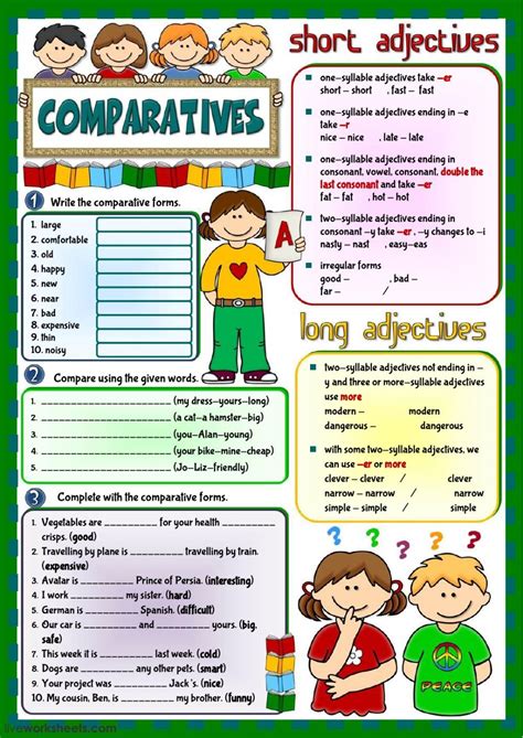Comparison Of Adjectives Exercises Elementary Elementary Com Comparison Of Adjectives Exercises Elementary Elementary Com