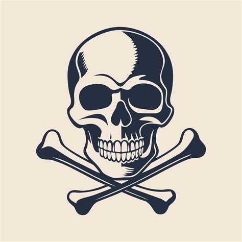 A Skull And Crossbones Logo On A Beige Background 56619760 Vector Art