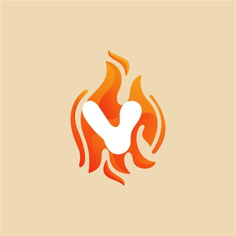 V 문자 불 로고 ⁇ 은 오렌지 V 로고 ⁇ 터 디자인 템플릿 요소를 응용 프로그램을 위해 프리미엄 벡터