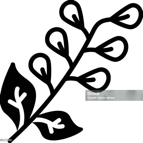 상록 서브 관목 벡터 아이콘 디자인 조미료 및 향신료 기호 음식 요리 재료 기호 허브 및 테이블 소스 스톡 일러스트레이션 신선한 현자 잎 개념 건강한 식생활에 대한 스톡