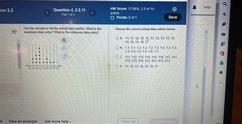 Solved Use The Dot Plot To List The Actual Data Entries