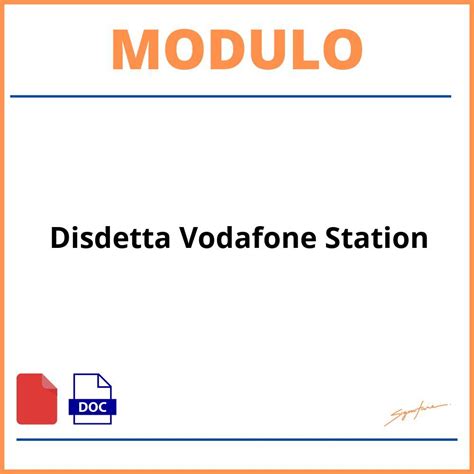 Modulo Disdetta Vodafone Station